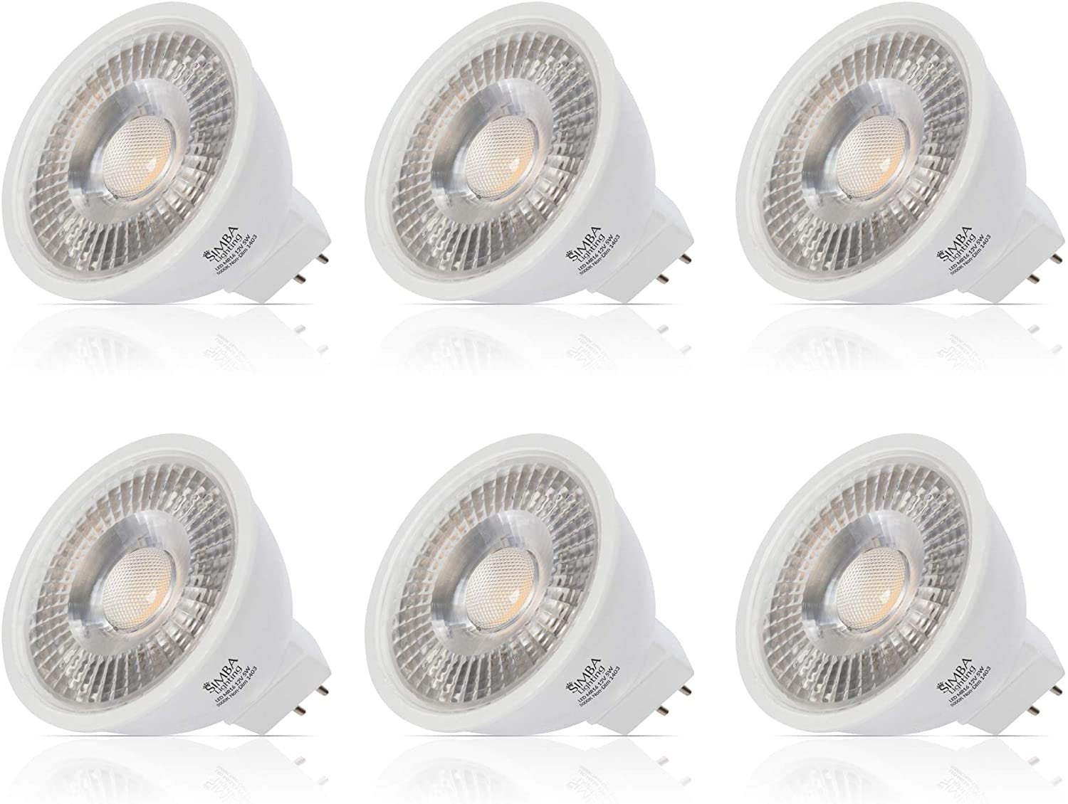 Simba Lighting LED MR16 Bulbs, 5W, Halogen Replacement, 12V, GU5.3 Bi ...