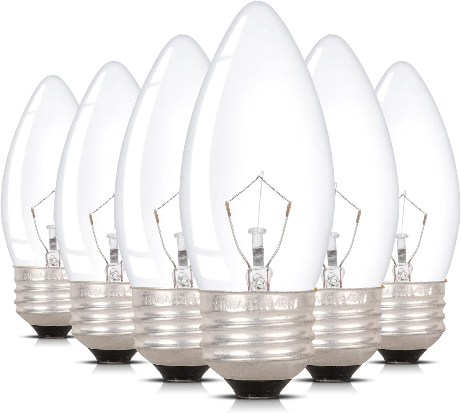 Simba Lighting Torpedo Clear B11 C35 CTC 40W E26 Base Light Bulbs 120V ...