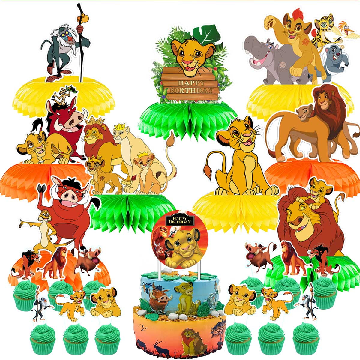 Lion King Simba Party Decor Supplies Honeycomb Centerpieces Table ...