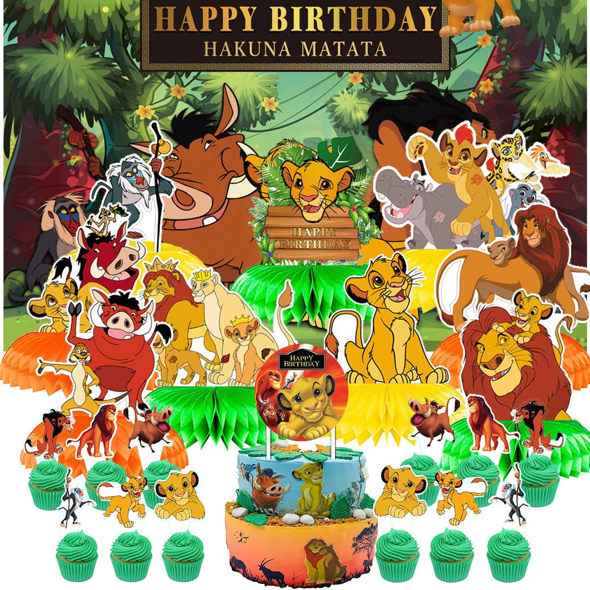 Lion King Simba Party Decorations Decor Supplies Honeycomb Centerpieces ...