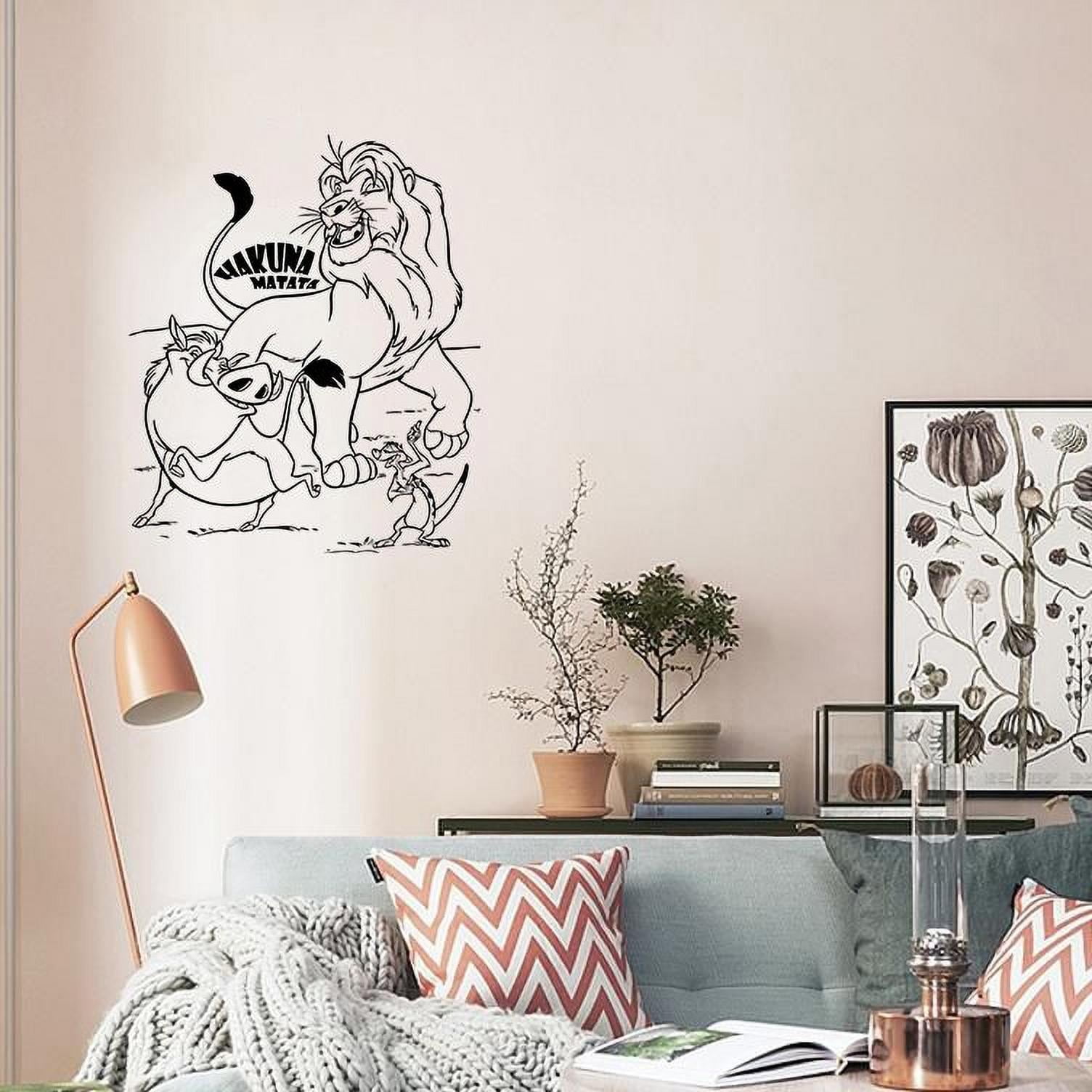 Simba Pumbaa Timon Lion King Hakuna Quote Cartoon Wall Sticker Art ...