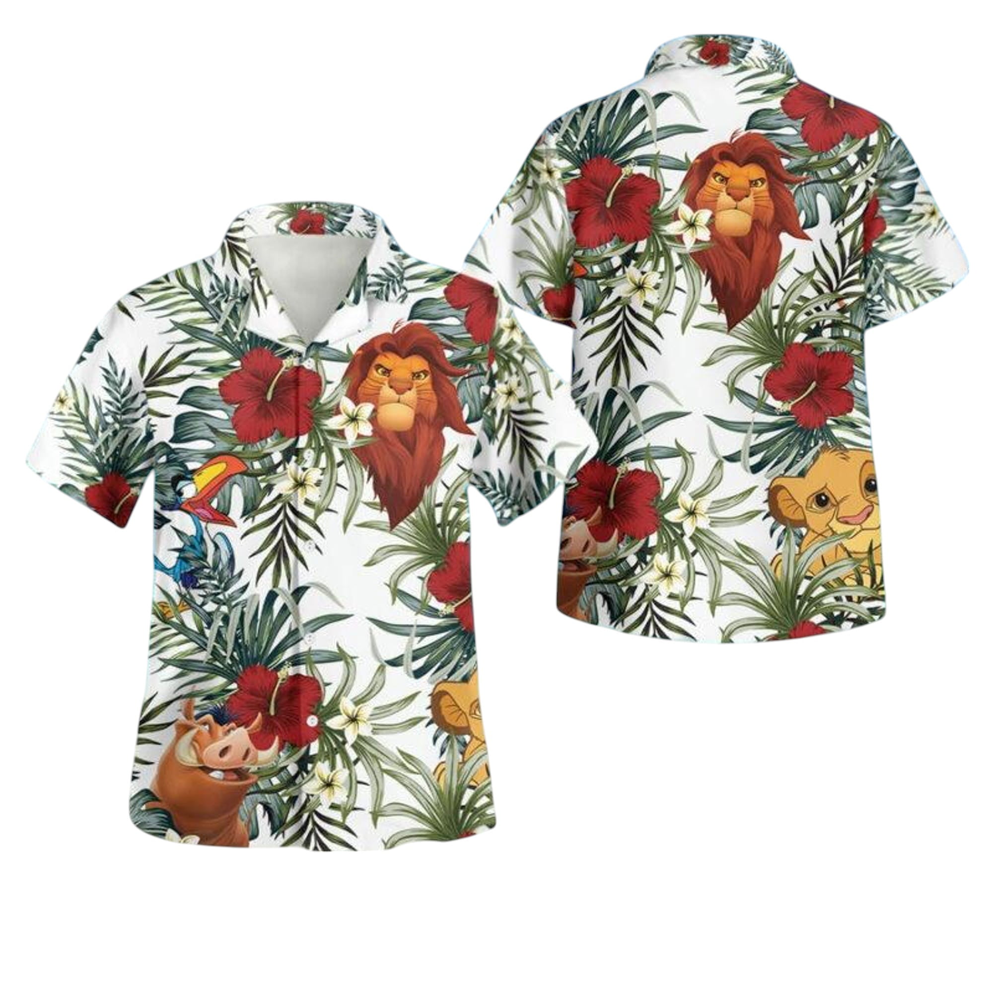 Simba and Nala Safari Hawaiian Shirt, Disney The Lion King Tee ...