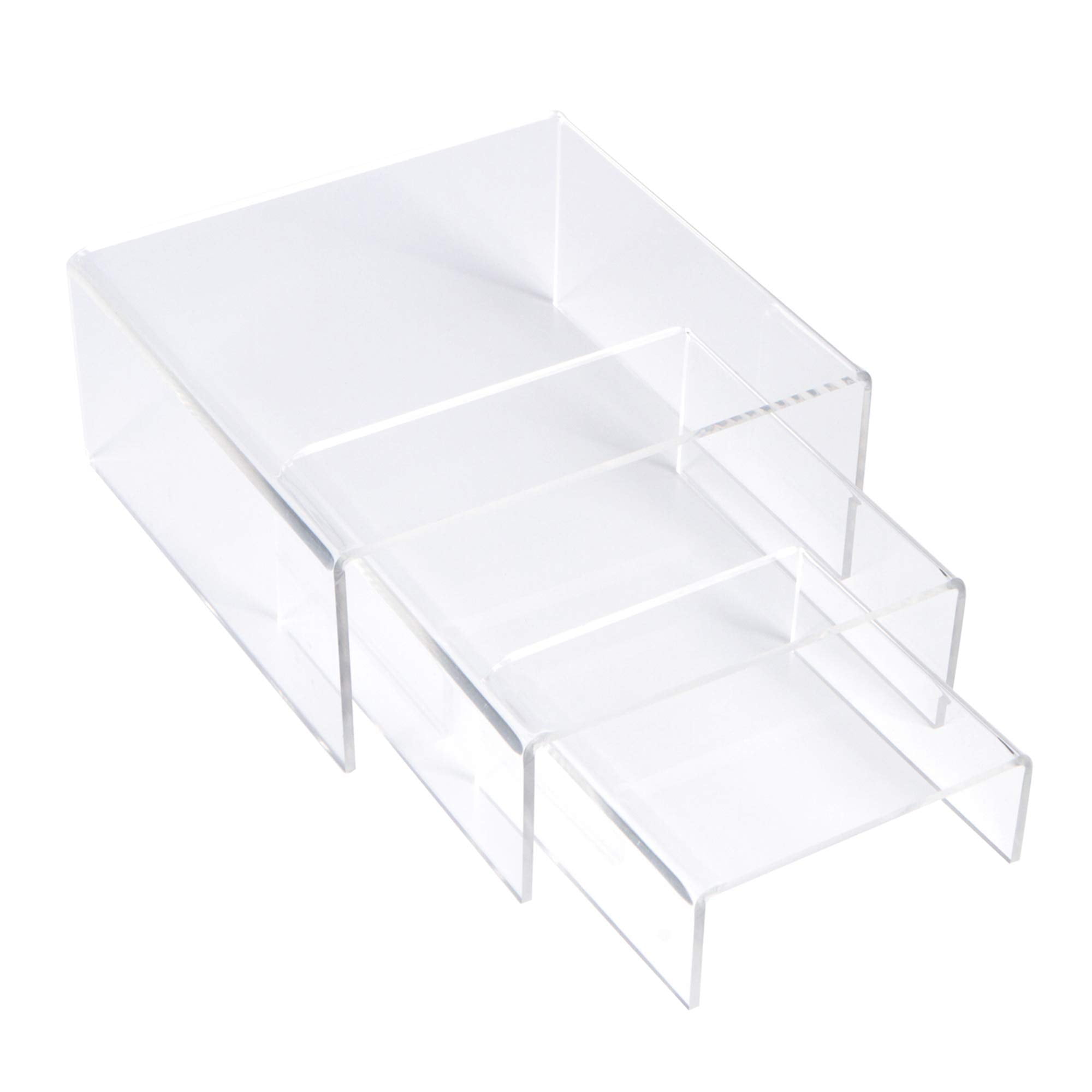SimbaLux Acrylic Display FEV6 Risers Clear Stand Set of Low Profile ...