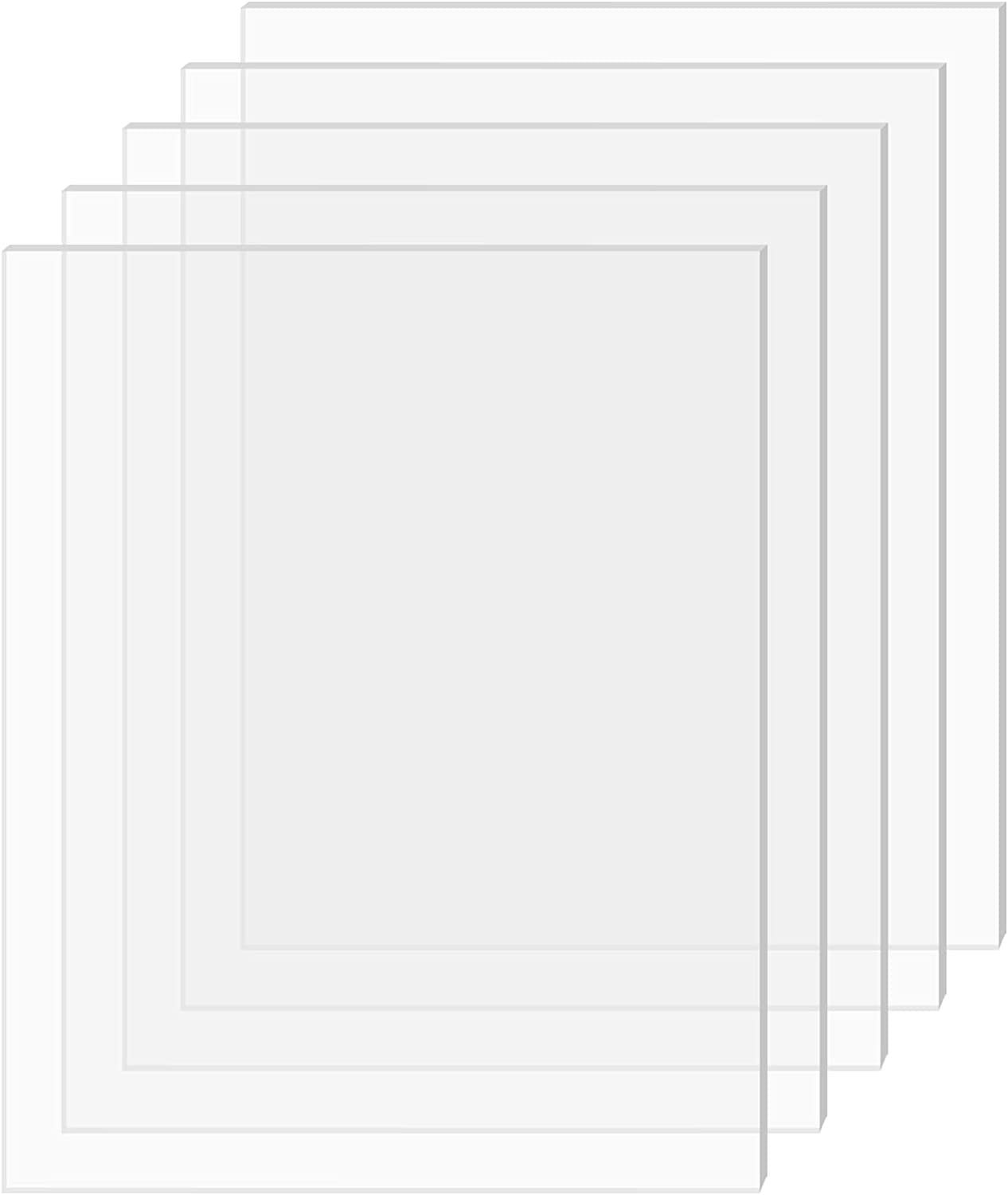 SimbaLux Acrylic Sheet Clear 8 x 10 Panel 0.08 Thick 2mm Plexiglass ...