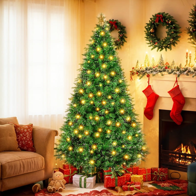 Simenmax 4.5ft Pre-lit Artificial Christmas Tree, 347 Branch Tips with ...