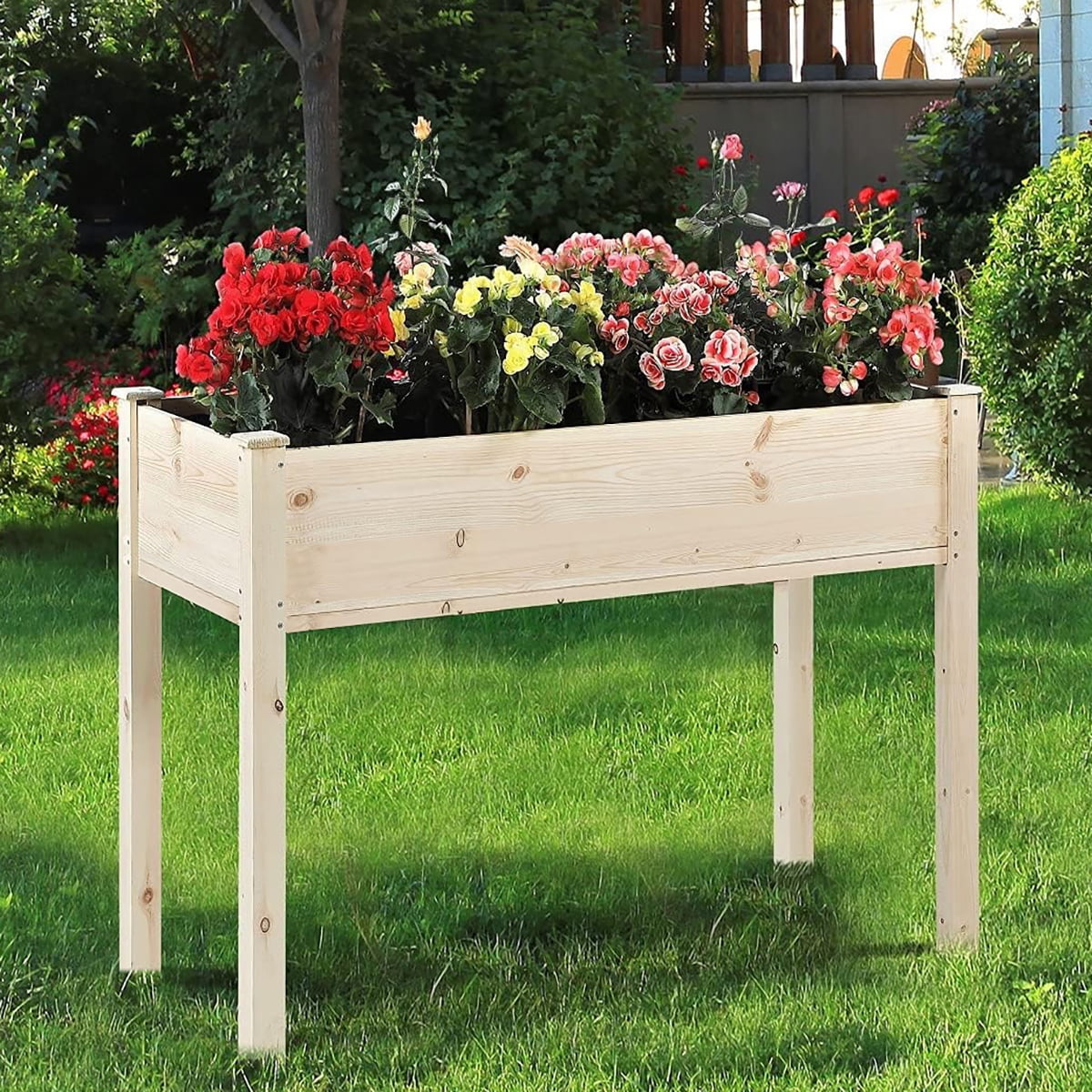 Simenmax 48x24x30in Raised Garden Bed with Legs, Wood Elevated Planter ...