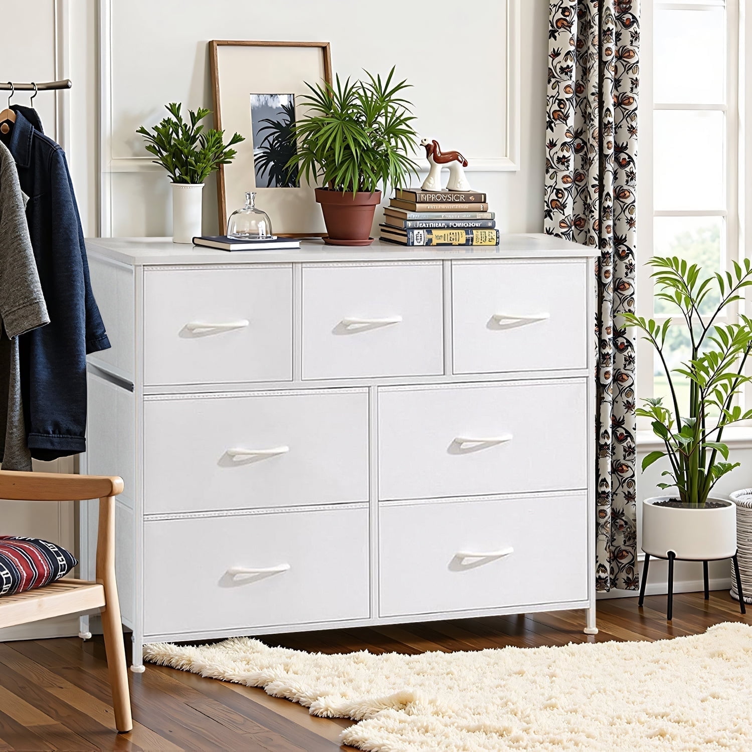 Simenmax 7 Storage Dresser for Bedroom, Wide Fabric Closet Chests ...
