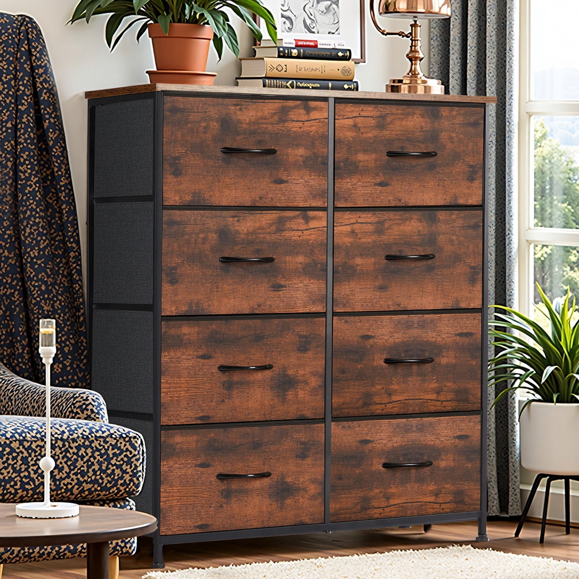 Simenmax 8 Storage Dresser for Bedroom, Wide Fabric Closet Chests ...
