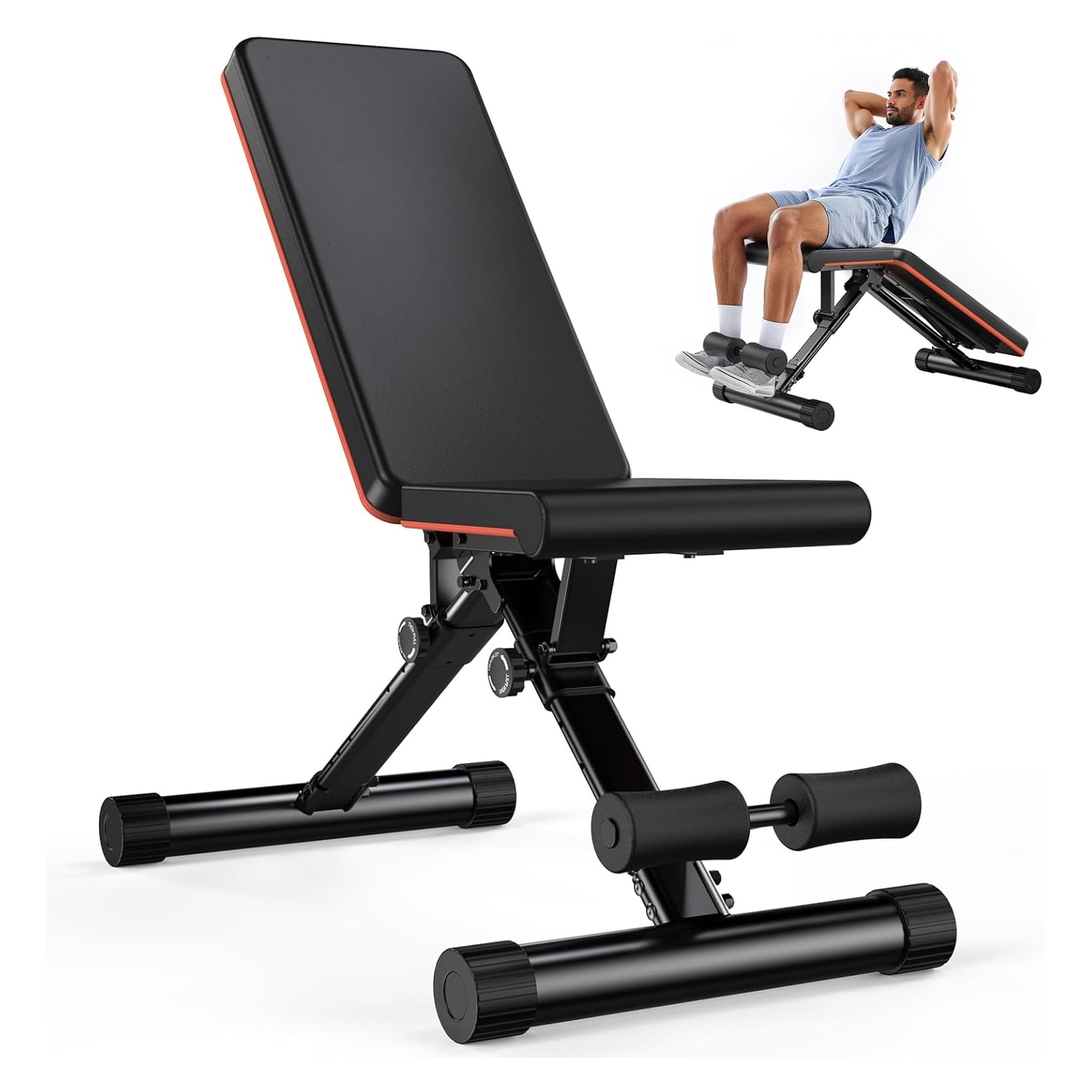 Simenmax Adjustable Weight Bench for Home Gym, 9-Position Incline ...