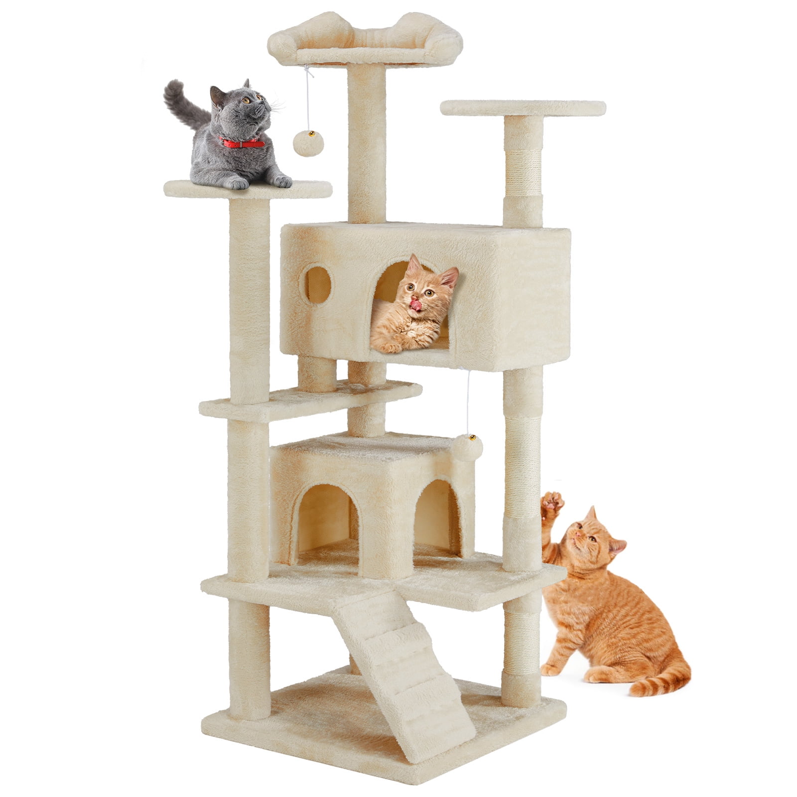 Simenmax Cat Tree, 54-Inch Cat Tower for Indoor Cats with Sisal ...