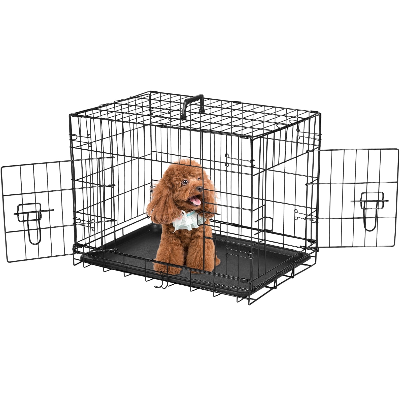 Simenmax Dog Crate, 24 Inch Small Wire Kennel with Divider Panel, Metal ...