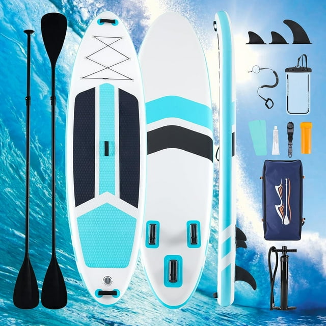 Simenmax Inflatable Paddle Board Stand Up Paddle Board 6‘’ Thick 2-in-1 ...