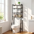 Simenmax Over-The-Toilet Storage Rack, 4-Tier Bathroom Organizer with ...