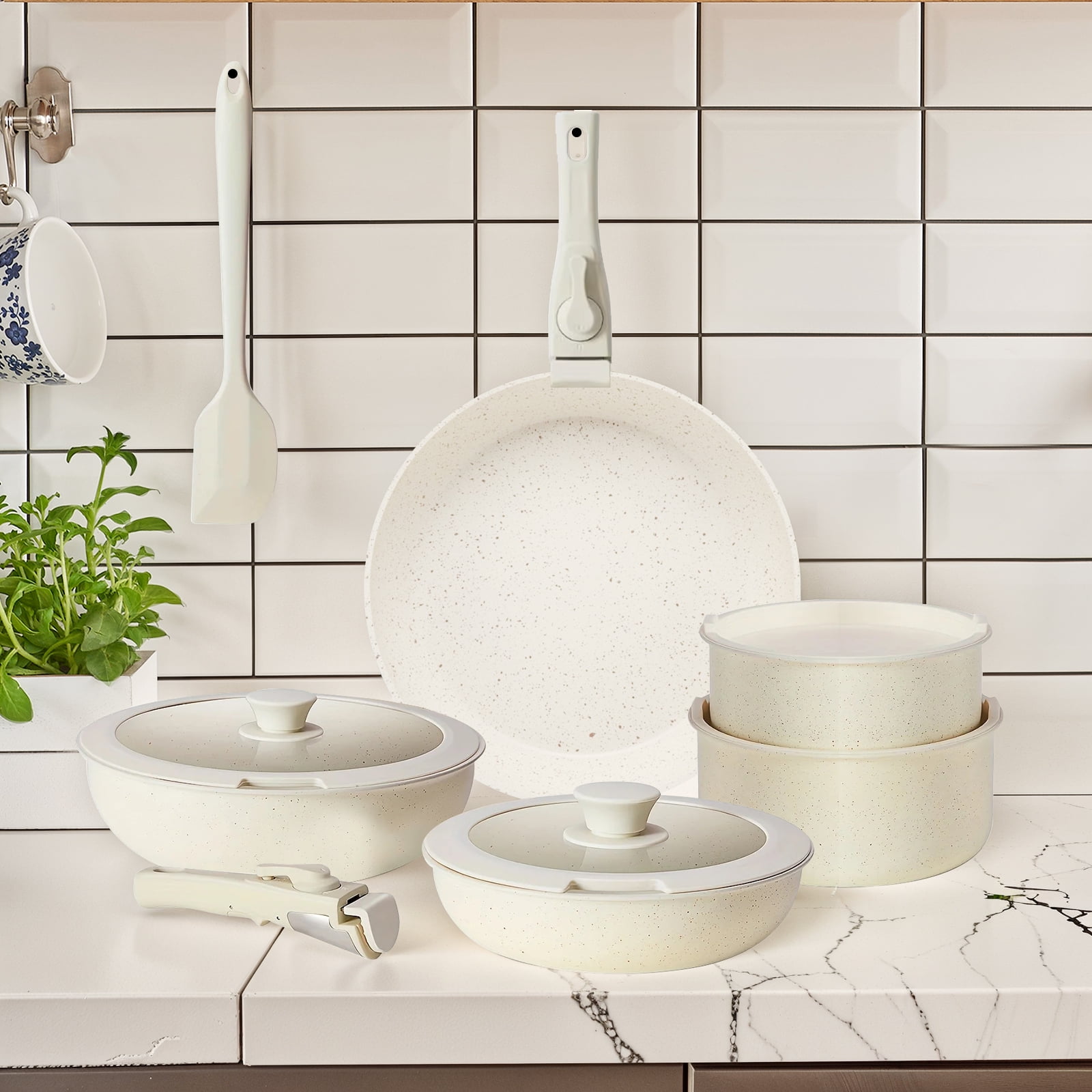 Simenmax Pots and Pans Set Non Stick, 12-Piece Induction Kitchen ...