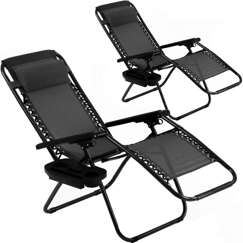 Simenmax Folding Recliner Chairs, Set of 2, Blue, for Outdoors, Patio ...