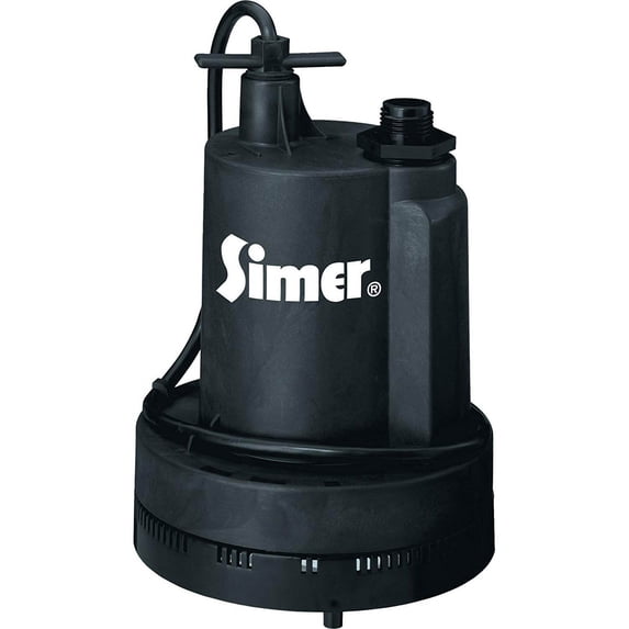 Simer 2355-04 Super Geyser 1/3 HP 1620 GPH Submersible Utility Water ...