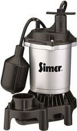 Simer Submersible Sump Pump Thermoplastic 1/3 Hp - Walmart.com