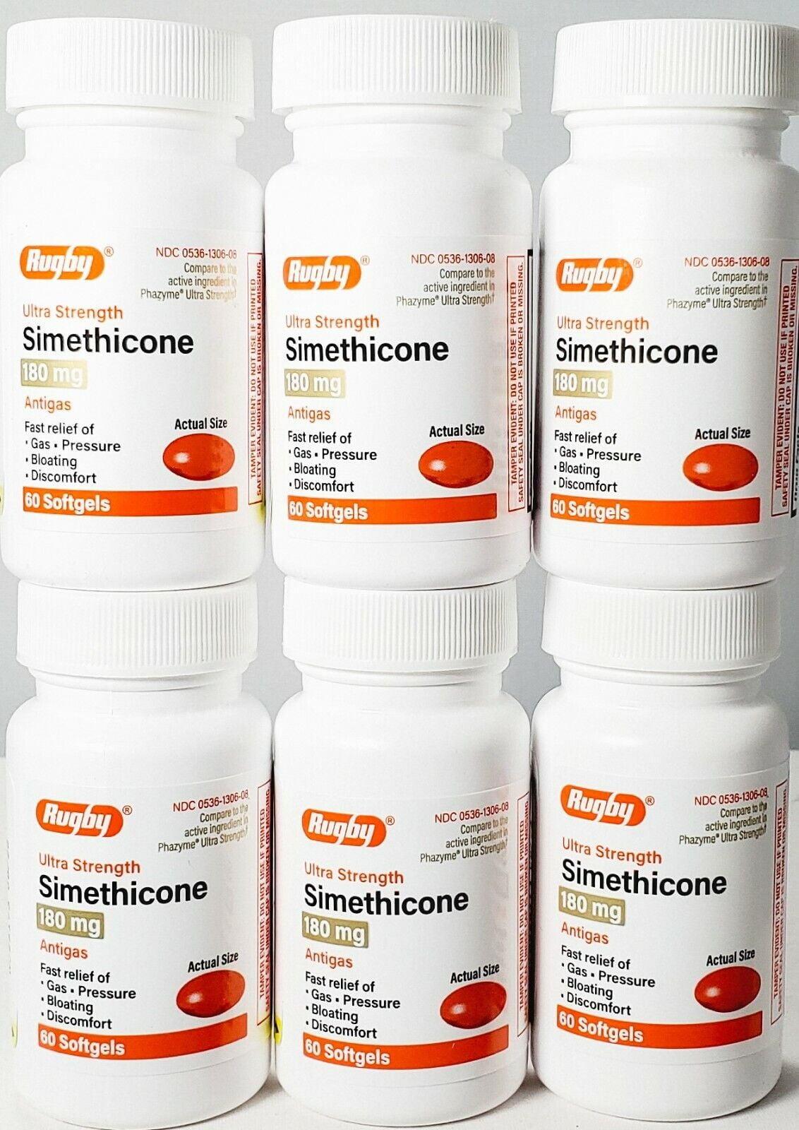 Simethicone Gas Relief 180mg 60ct - 6 Pack - Walmart.com