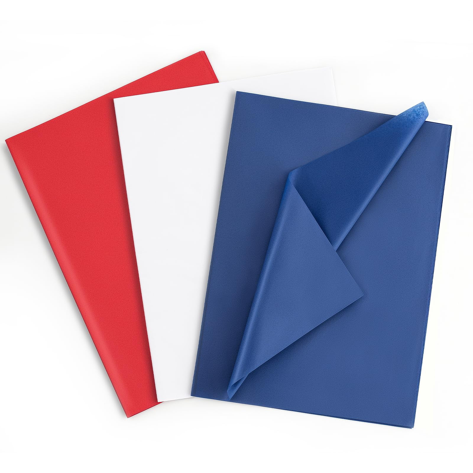 Simetufy Red White and OKA4 Blue Tissue Paper for Bags, 115 Sheets 14 x ...