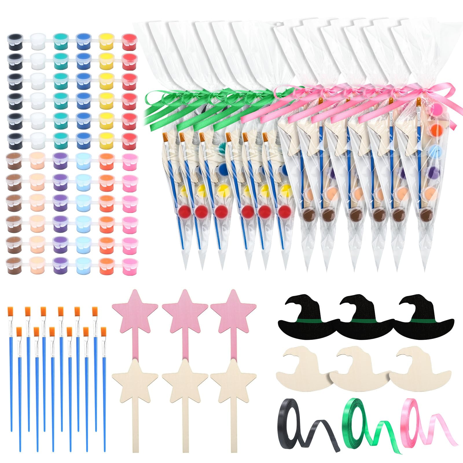 Simgoing 12 Sets Witch Pink and Green Paint Your Own Party Favors ...