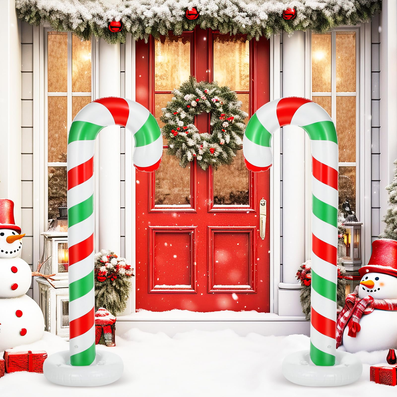 Simgoing 2 Pack 5ft Christmas Inflatable Candy Canes Outdoor ...