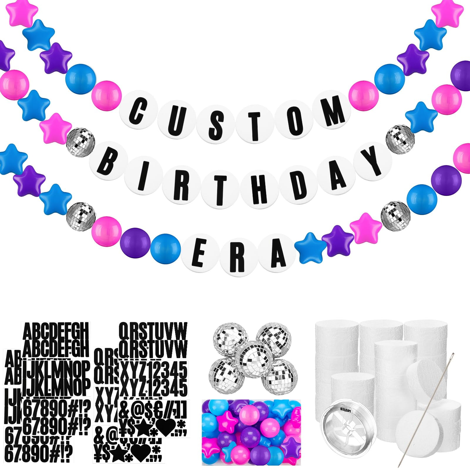 Simgoing Giant FriendshipUMRT Bracelet Garland Kit, DIY Birthday Banner ...