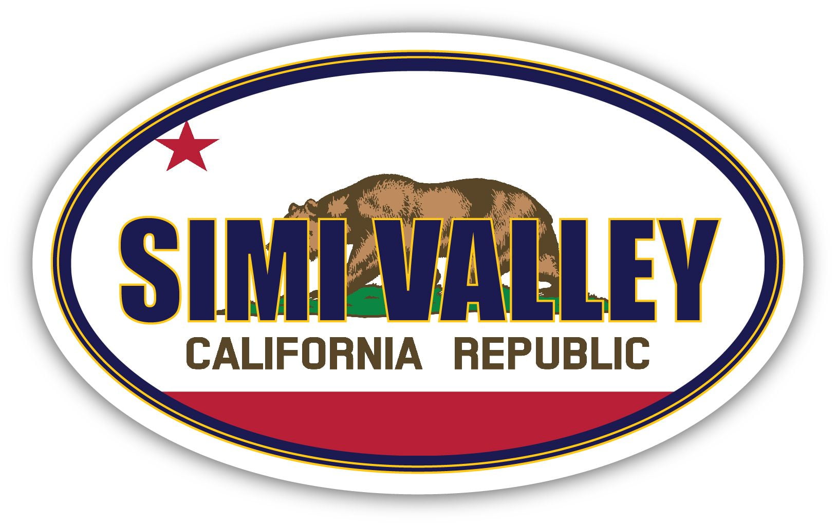 Simi Valley City California State Flag | CA Flag Ventura County Oval ...
