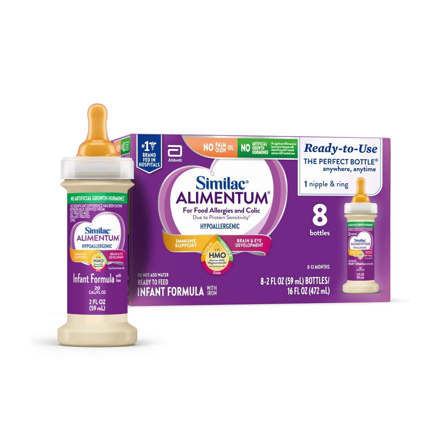 Similac Alimentum With 2'-FL HMO, Ready-to-Feed Baby Formula, 2-fl-oz ...