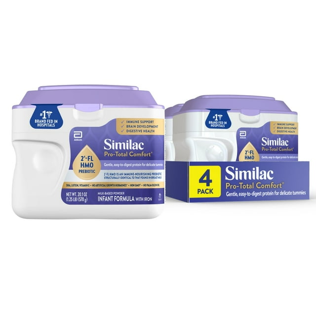 Similac Pro-Total Comfort Powder Baby Formula, 20.1-oz Tub, Pack of 4 ...
