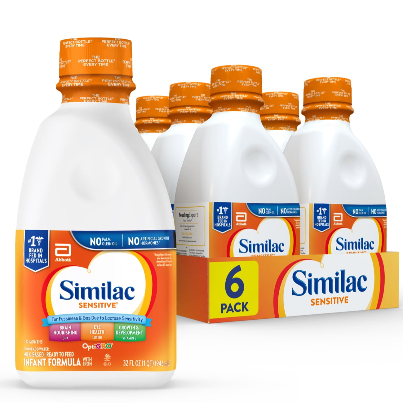 Similac Sensitive Infant Formula, Ready-to-Feed, 32-fl-oz Bottle ...