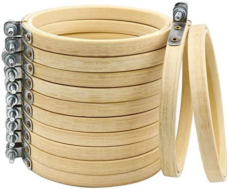 Similane 12 Pieces 4 Inch Embroidery Hoops Bamboo Circle Cross Stitch ...