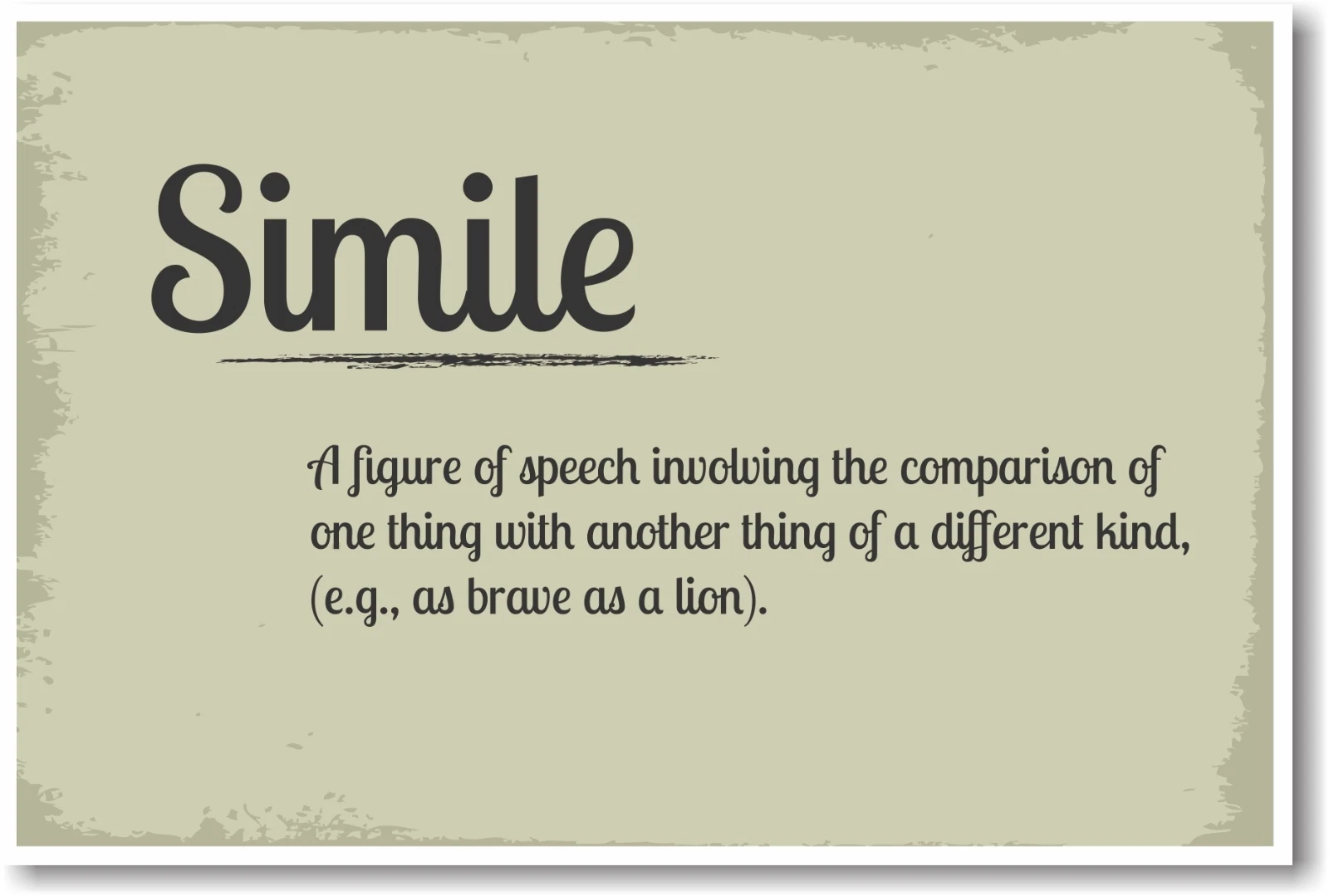 Simile - New Language Arts Writing English Classroom School Poster ...