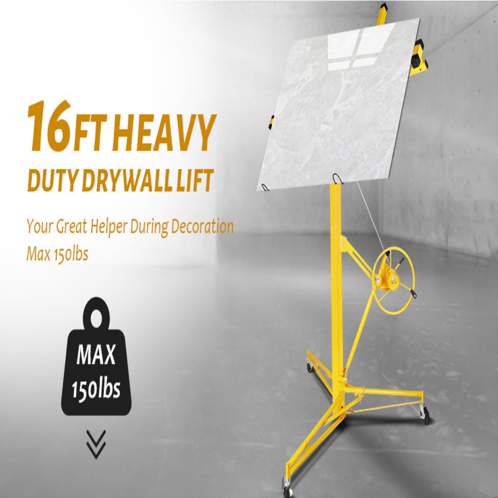 1 Pack Construction Drywall Lift - 16Ft Telescopic Panel Hoist with ...
