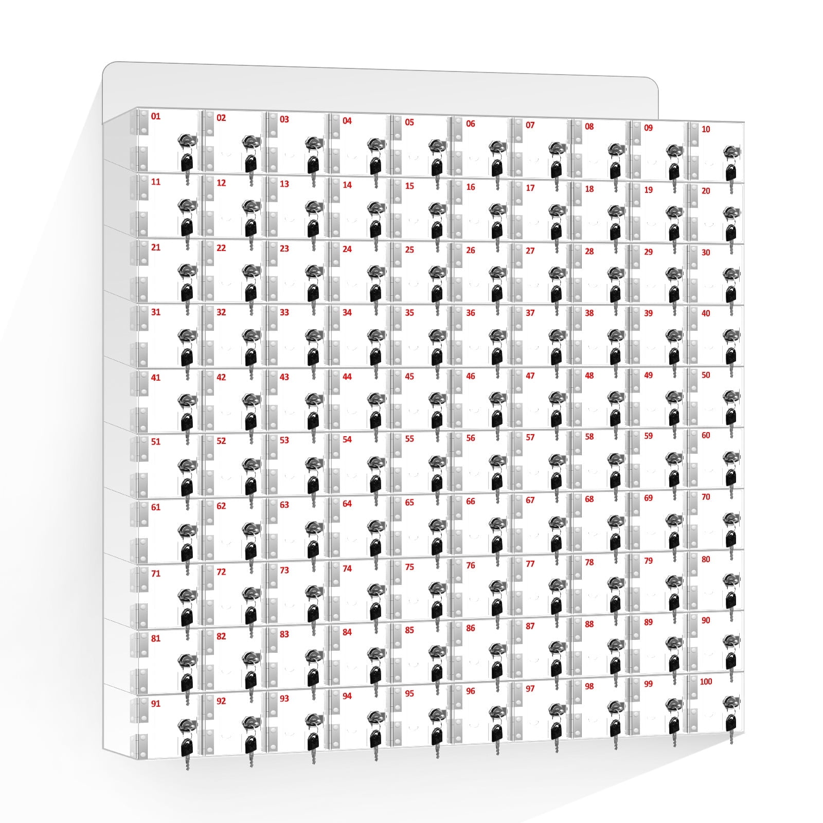 100 Slots Cell Phone Locker Box, Clear Cell Phone Storage, Classroom ...