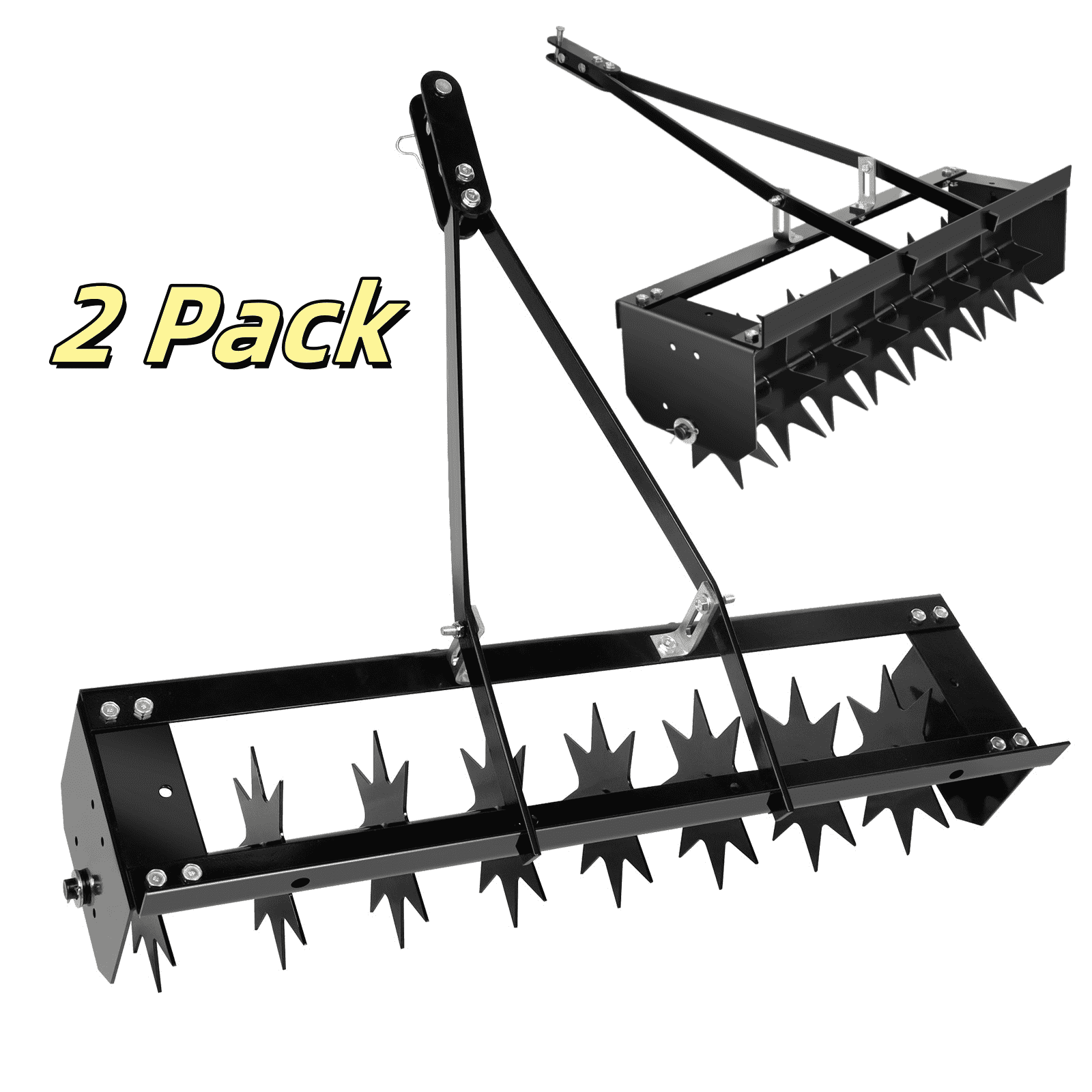 2 Pack 32 Inch Tow Behind Lawn Aerator with Soil Penetrator Spikes ...