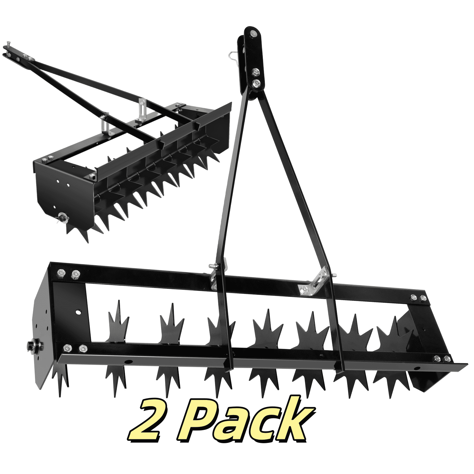 2 Pcs 32 Inch Lawn Aerator, Tow Behind Aerators with Durable Steel ...