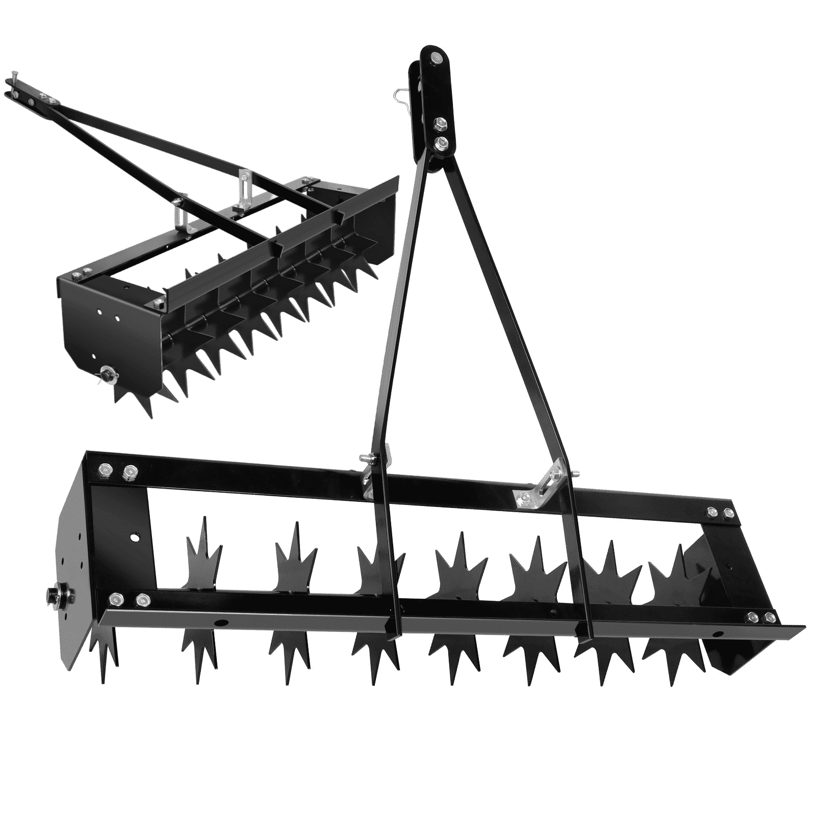 2 PCS Black Tow Behind Spike Aerator, 32-Inch Tow Behind Aerators with ...