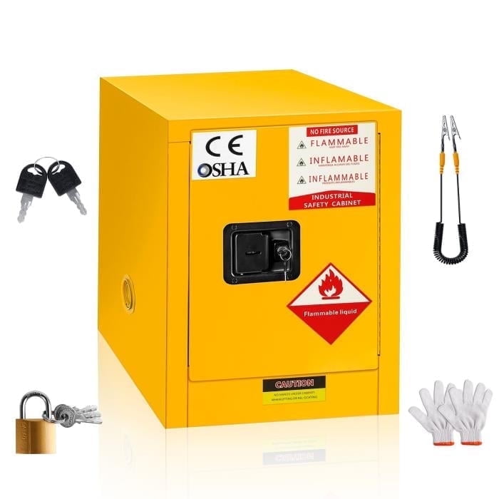 6 Gallon Galvanized Steel Flammable Storage Cabinet - 17" x 17" x 22 ...