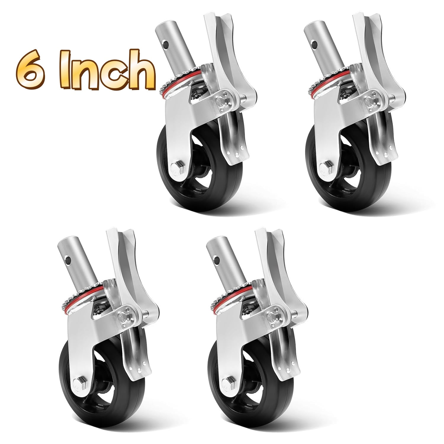 Simin, 6" Scaffolding Caster Wheels Set - 4 Heavy-Duty Casters, 3600 ...