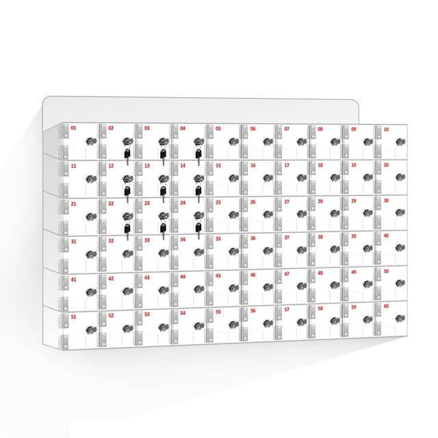 Simin 60 Slots Cell Phone Locker Box, Clear Cell Phone Storage ...