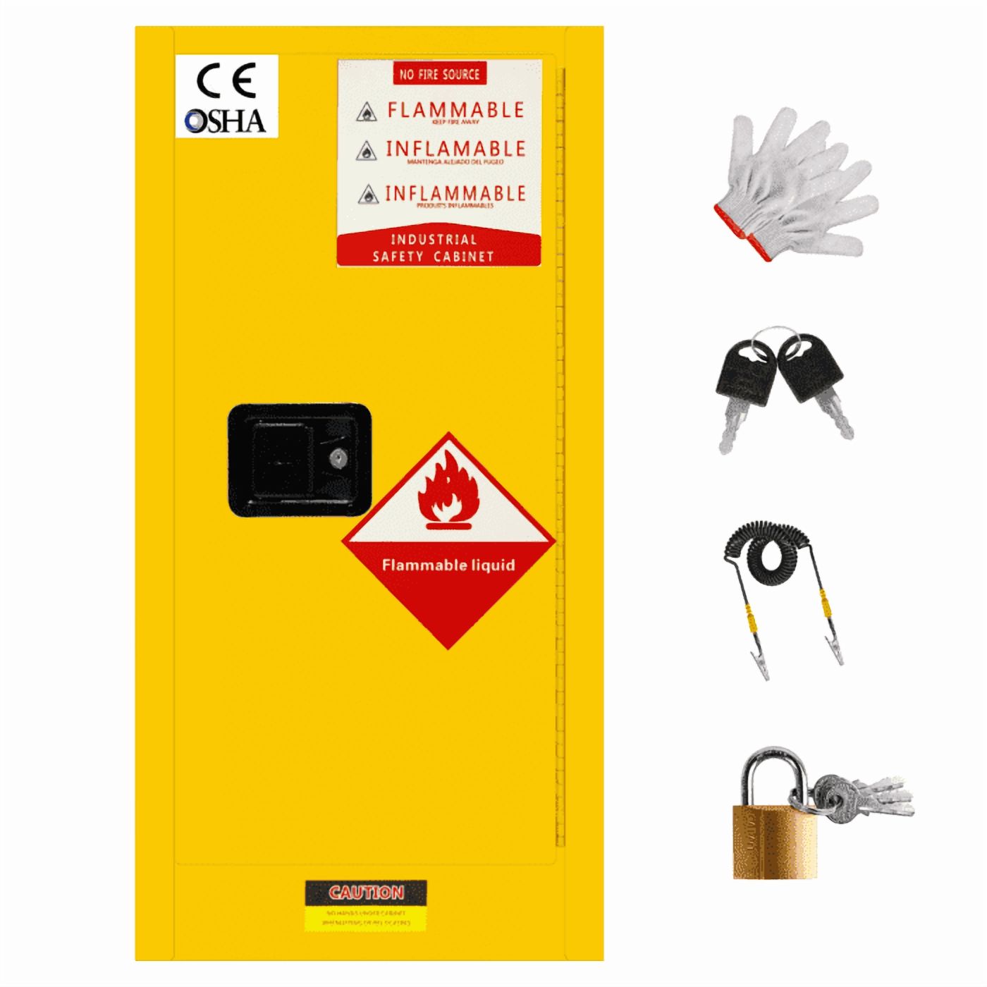 Chemical Storage Solution, 12 Gallon Yellow Galvanized Steel Fire ...