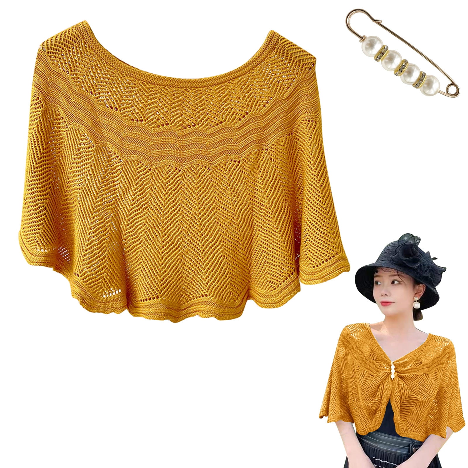 Simin Shawl Wraps for Women, Women Casual Open Knit Top Lace Summer ...