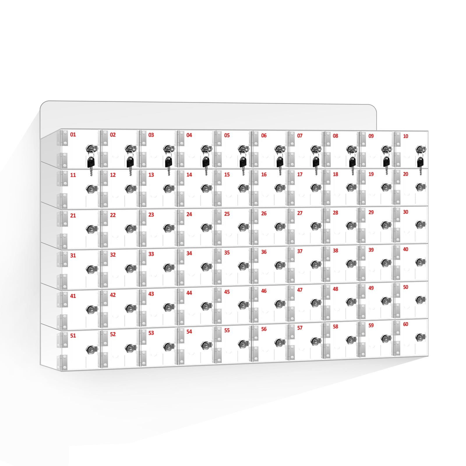 Simin cell phone locker box with keys, 100 Slots Clear Acrylic Locker ...