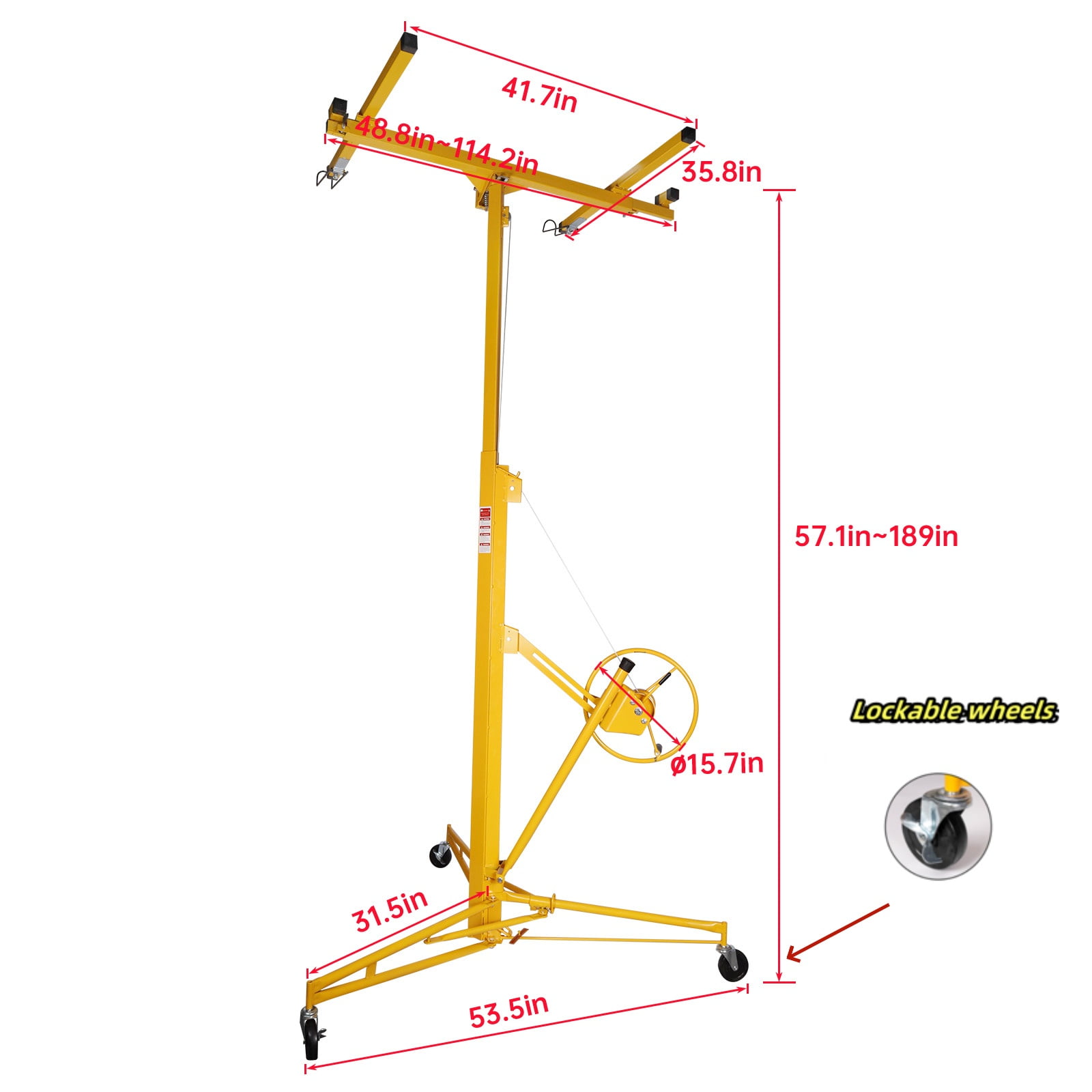 1 Pack 16Ft Telescopic Drywall Lift - 150lbs Capacity Panel Hoist with ...