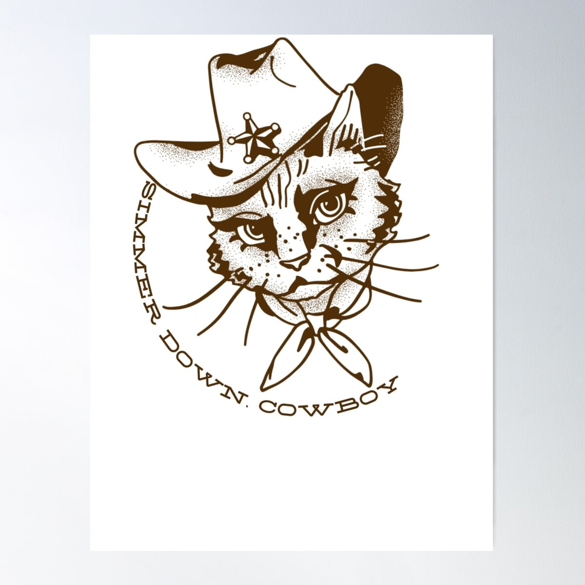 Simmer Down, Cowboy Poster Wall Art, Modern Wall Decor For Living Room ...