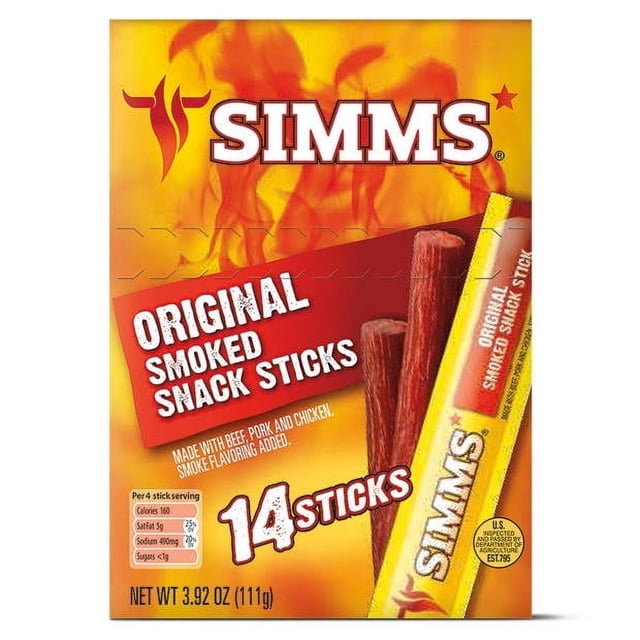 Simms Original Smoked Snack Sticks, 14 count - Walmart Business Supplies