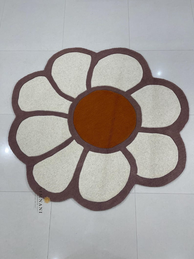 Simnani Carpets Abstract Nature-Inspired Round Rug | Handmade Tufted ...