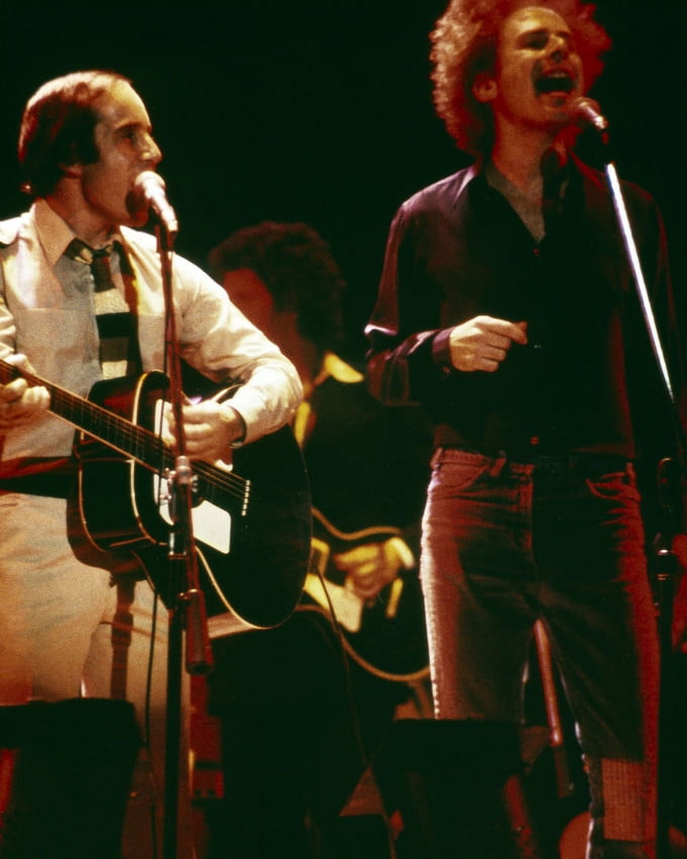 Simon And Garfunkel In Concert Of The Duo Singing On Stage 1970's 24X36 ...