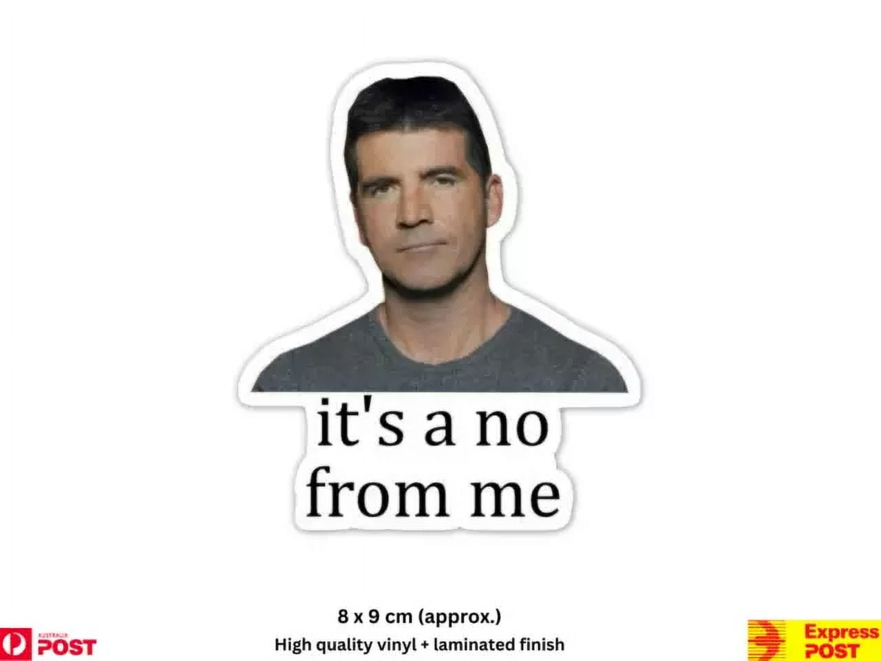 Simon Cowell America Got Talent It'S No Fro Sticker Phone Decal Water ...