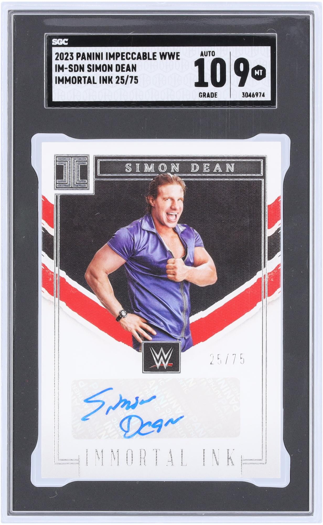Simon Dean WWE Autographed 2023 Panini Impeccable Immortal Ink #IM-SDN ...